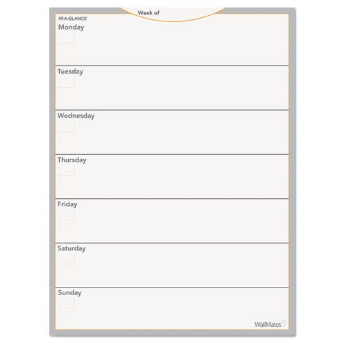 AT-A-GLANCE Wallmates Self-Adhesive Dry Erase Weekly Planning Surfaces ...
