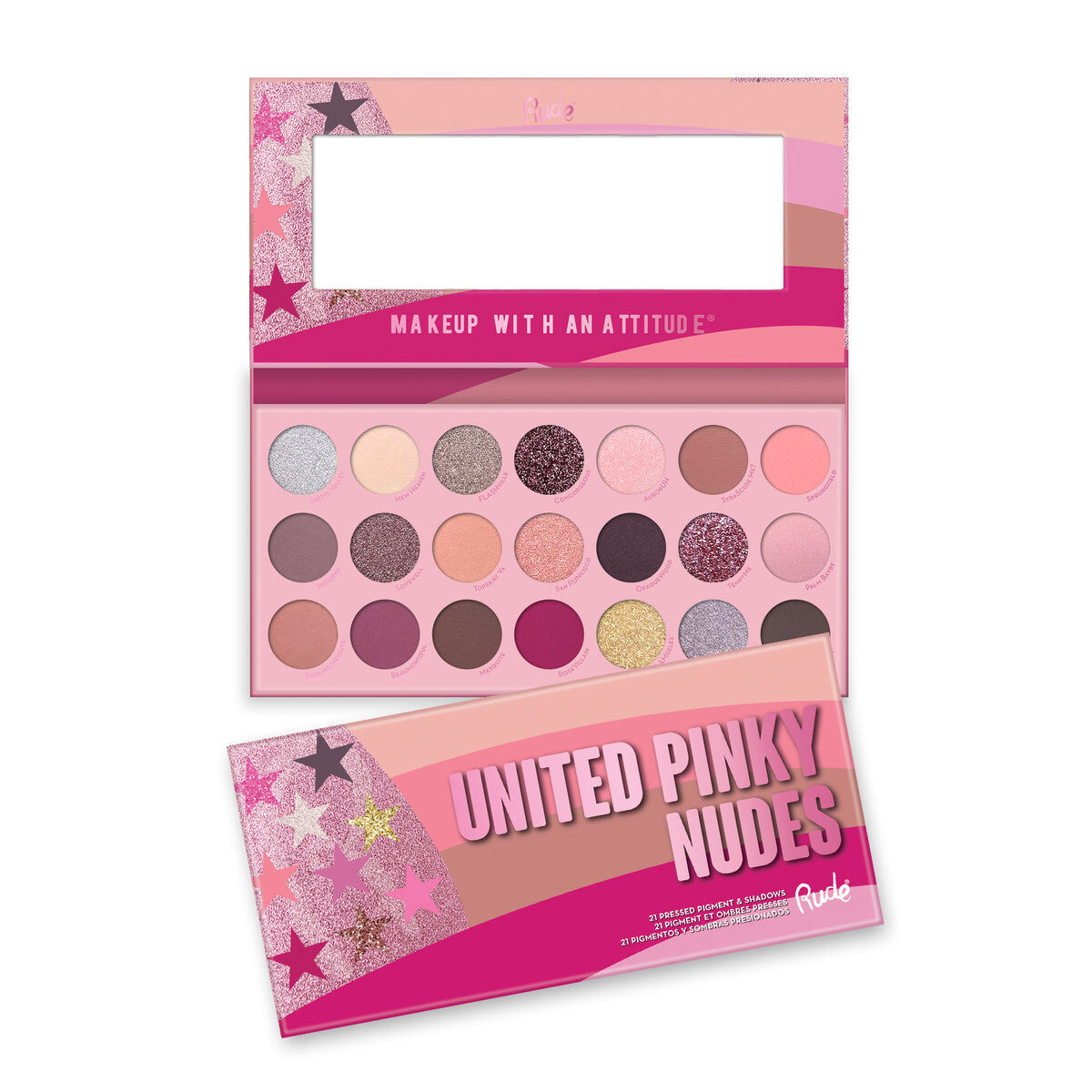 Rude Cosmetics United Pinky Nudes - 21 Pressed Pigment & Shadows Palette