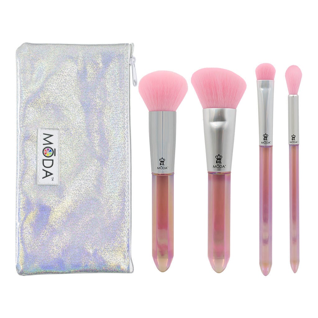 MODA Mythical 5pc Rose Quartz Crystal Makeup Brush Kit