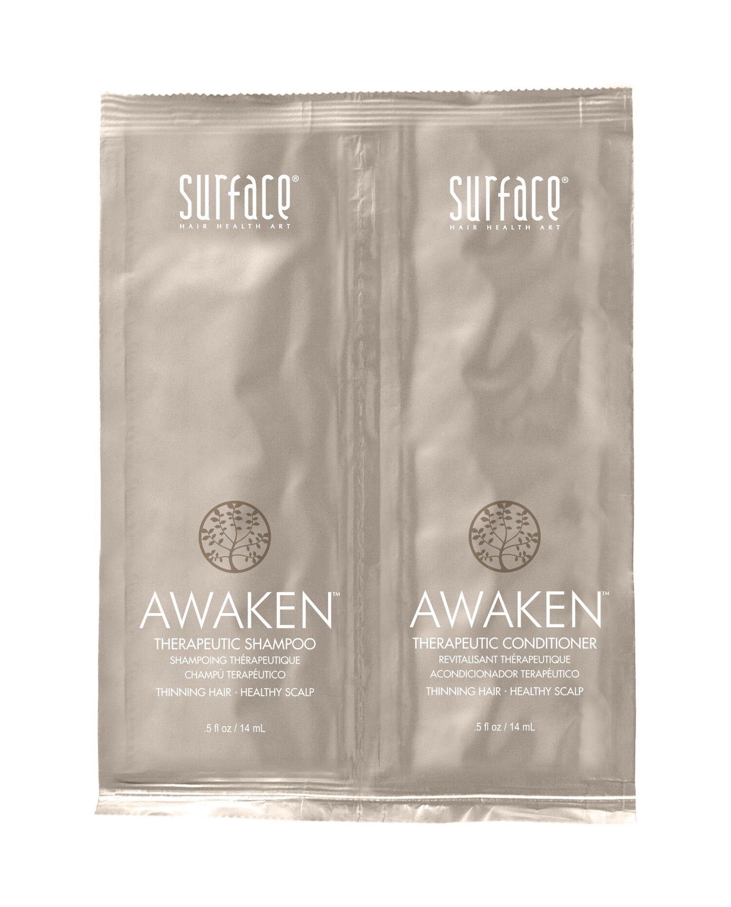 Surface Awaken Therapeutic Shampoo and Conditioner Duo Foil 0.5oz