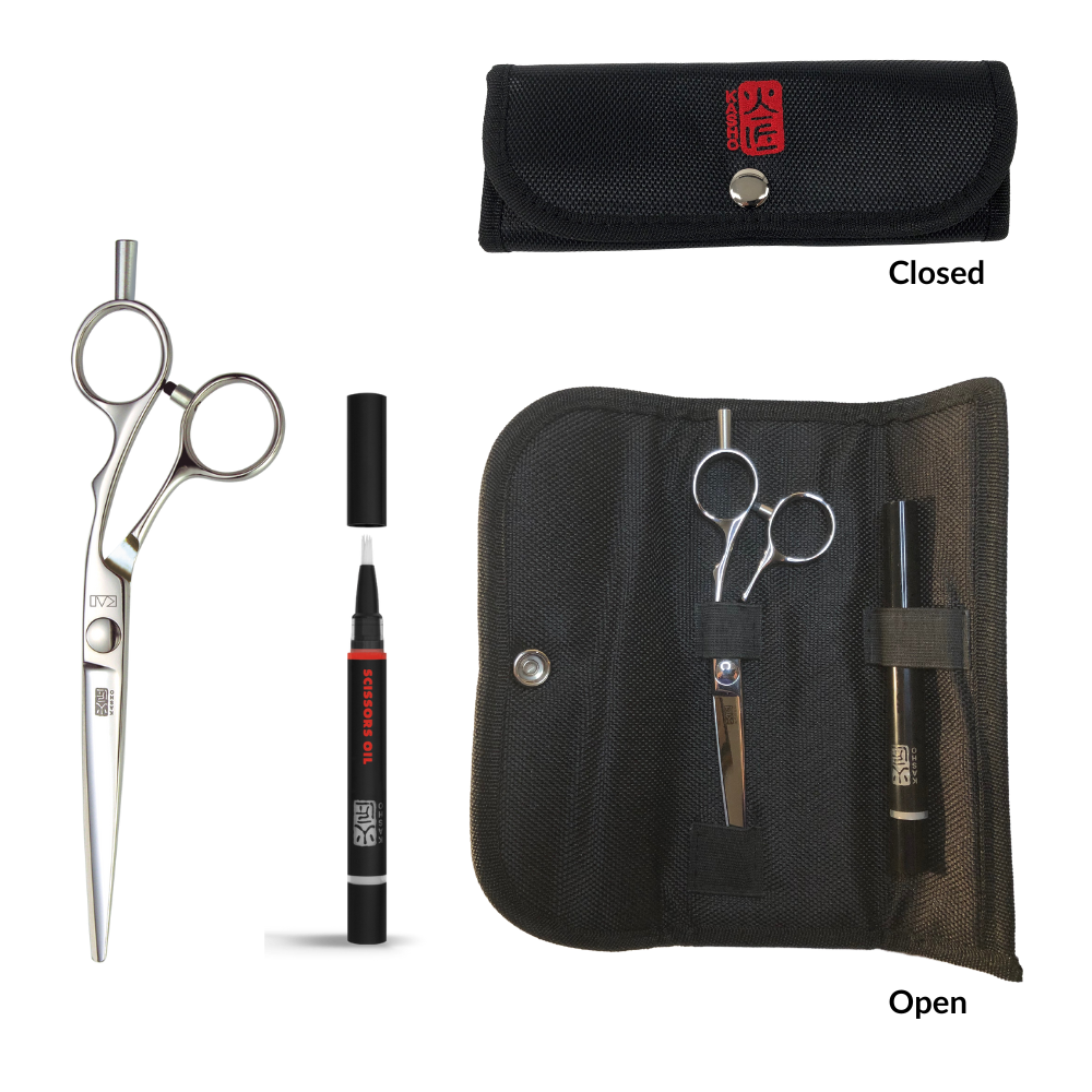 KASHO Silver Series Shears with Case & Oil Pen Set | SalonCentric