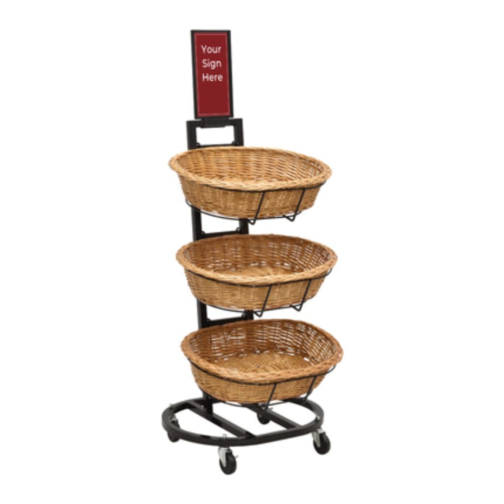 Specialty Store Services 3-Tier Wicker Oval Basket Retail Display ...