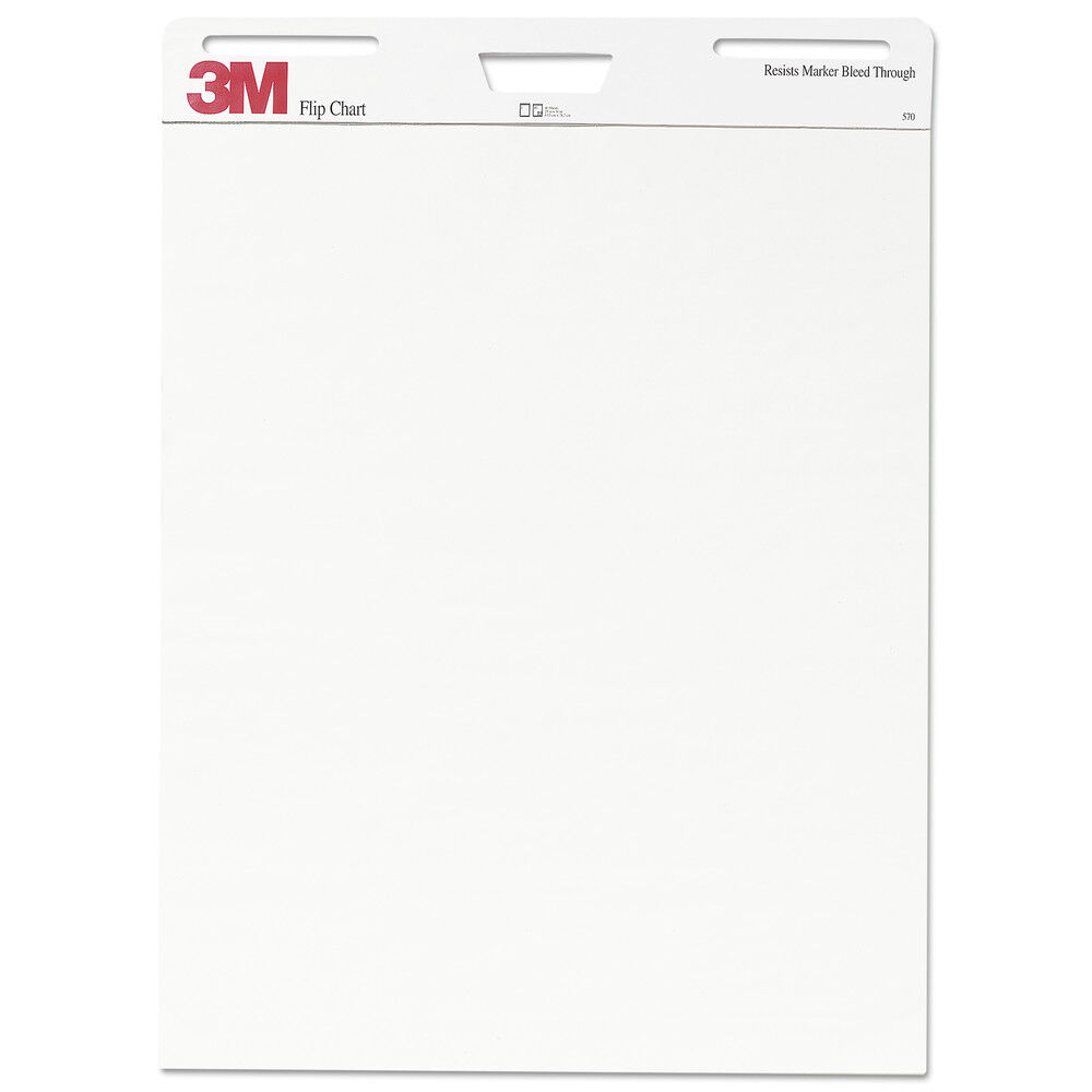 3M 25" x 30" Unruled Professional Flip Chart - 40 Sheets, 2 Per Carton ...