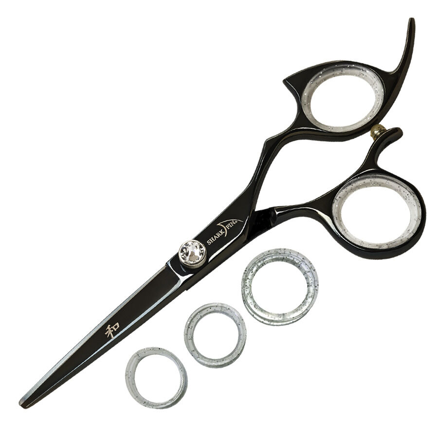 Shark Fin Shears Right Hand Pro Plus Non-Swivel Black Titanium Cutting ...