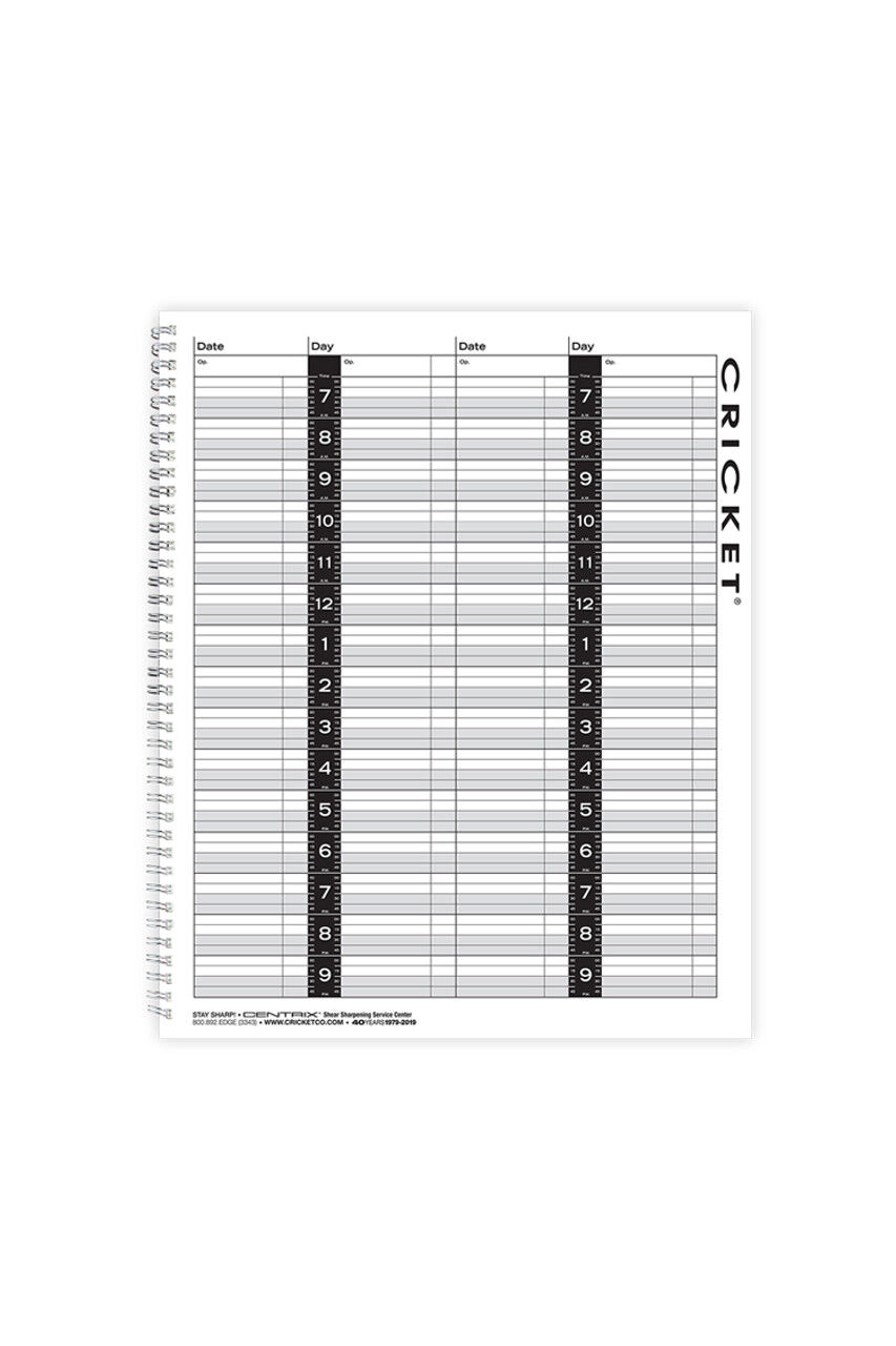 Cricket 4 Column Appointment Book