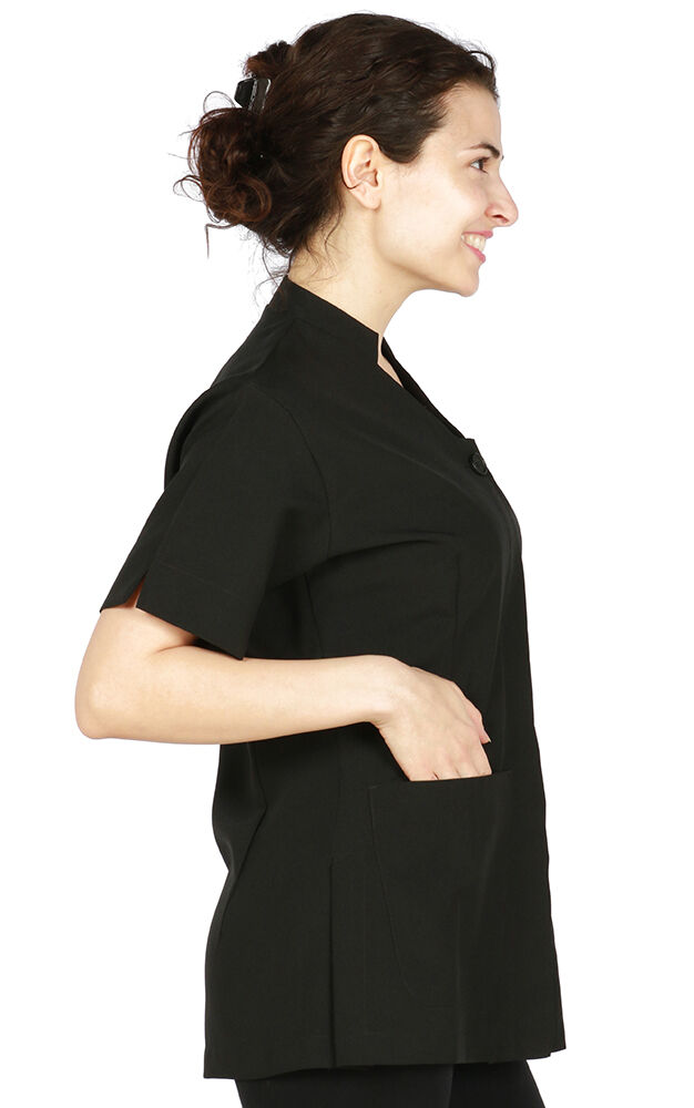 Smockers Nina Salon Smock, Stylist Jacket, Cosmetology Uniform, Black