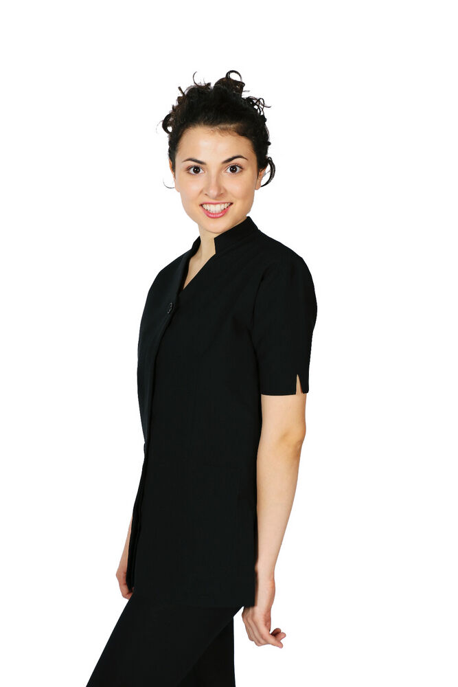 Smockers Nina Salon Smock, Stylist Jacket, Cosmetology Uniform, Black