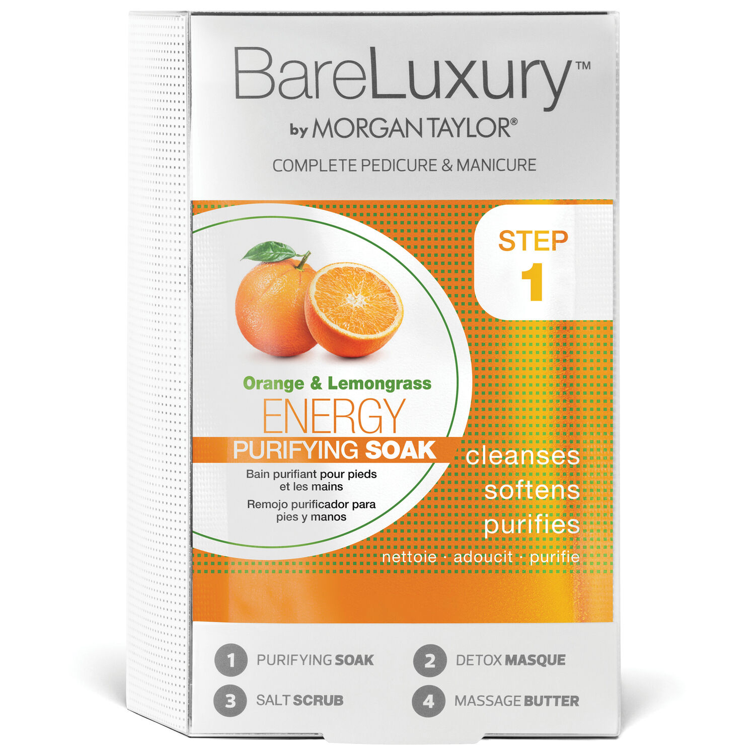 Morgan Taylor BareLuxury Energy Purifying Soak, Orange Lemongrass 4PK