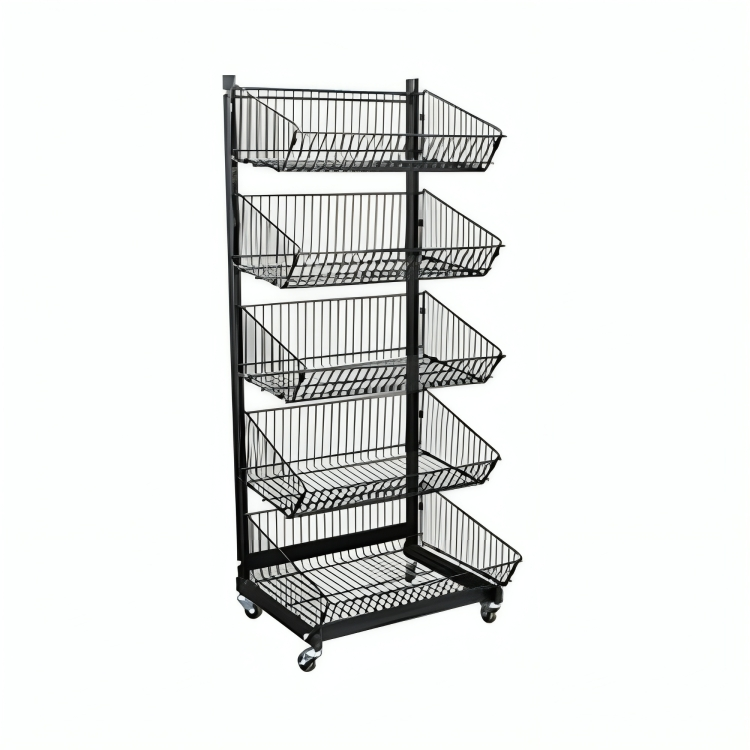 Specialty Store Services 5-Basket Mobile Merchandiser Display