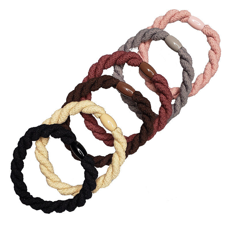 Pink Pewter Pony Elastics in Cylinder (Neapolitan Braids - 6pc)