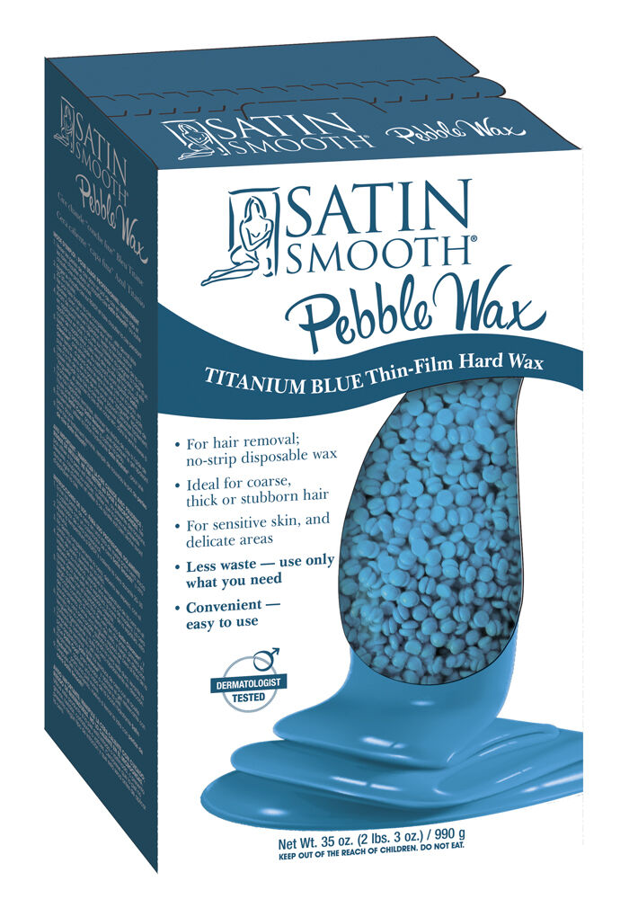 Satin Smooth Titanium Blue Pebble Wax