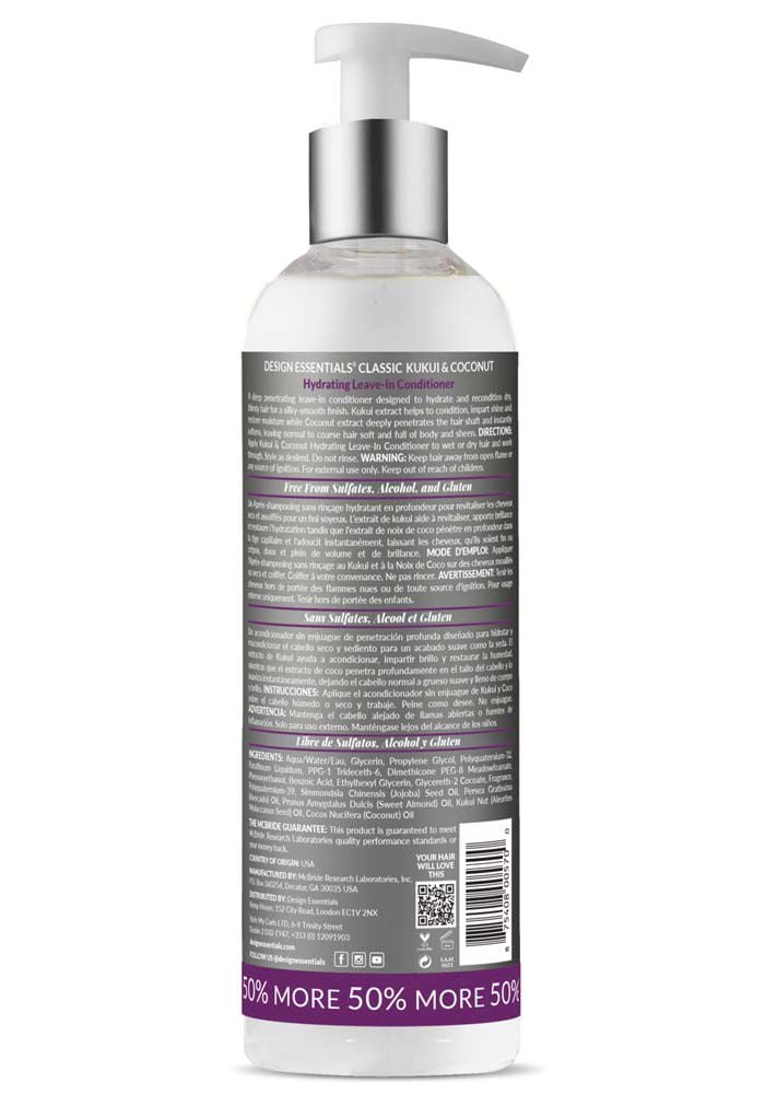 Design Essentials Kukui & Coconut Hydrating Leave-In Conditioner ...